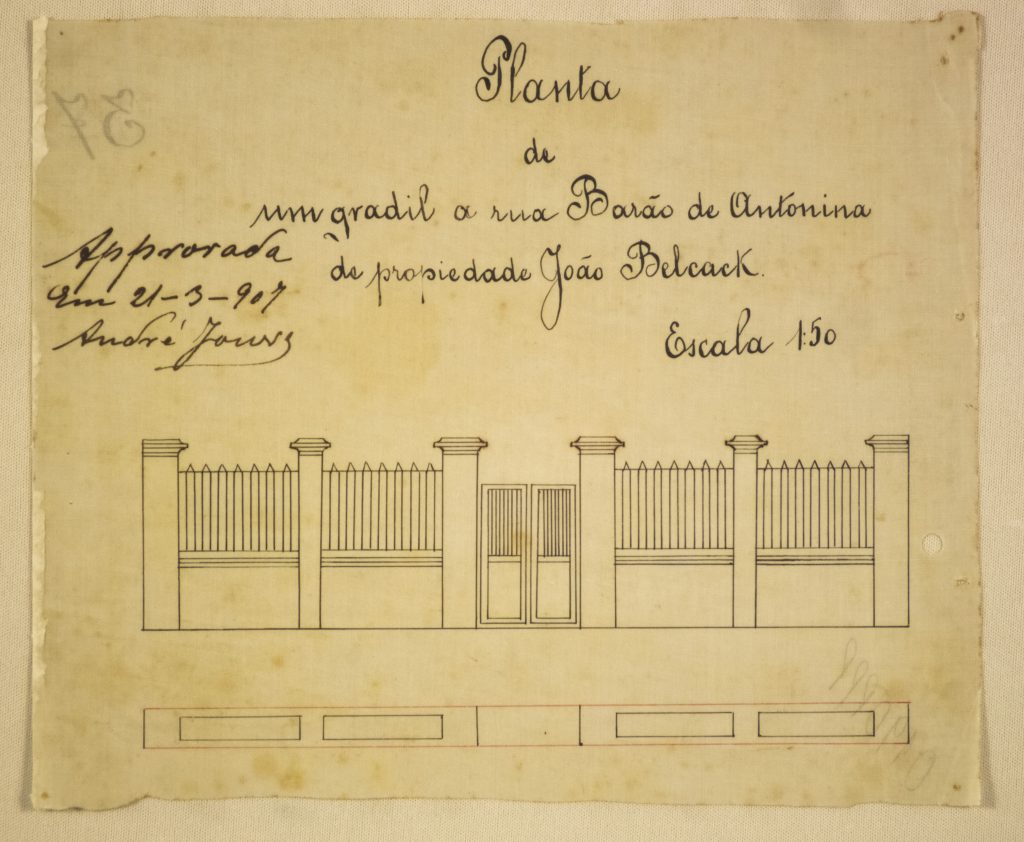 Planta de um gradil na propriedade de João Belcack – ProArq